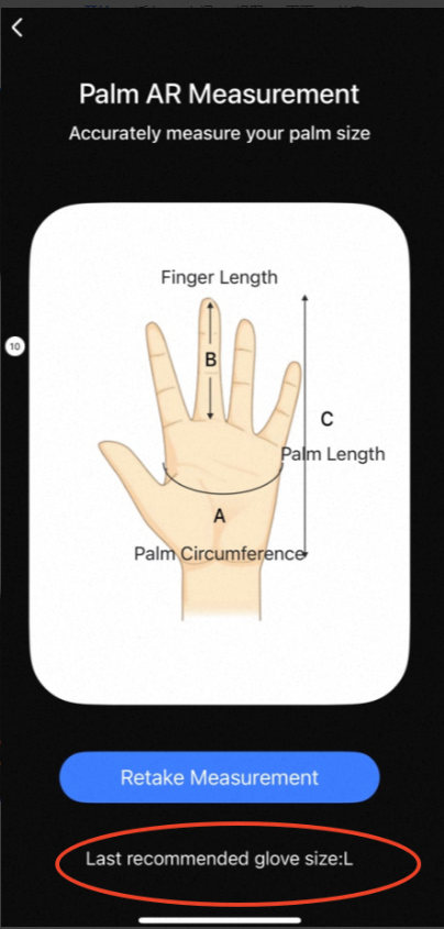 Palm AR Measurement Function for Gloves -9 | Kemimoto Help Center